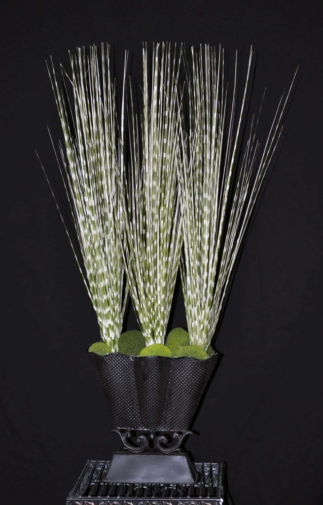 Artificial PVC Zebra Grass in Metal Container Arrangement